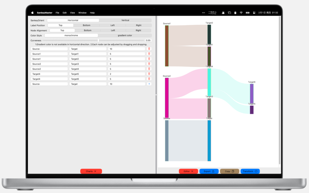SankeyMaster - Unleash the Power of Sankey Diagrams on iOS and macOS.